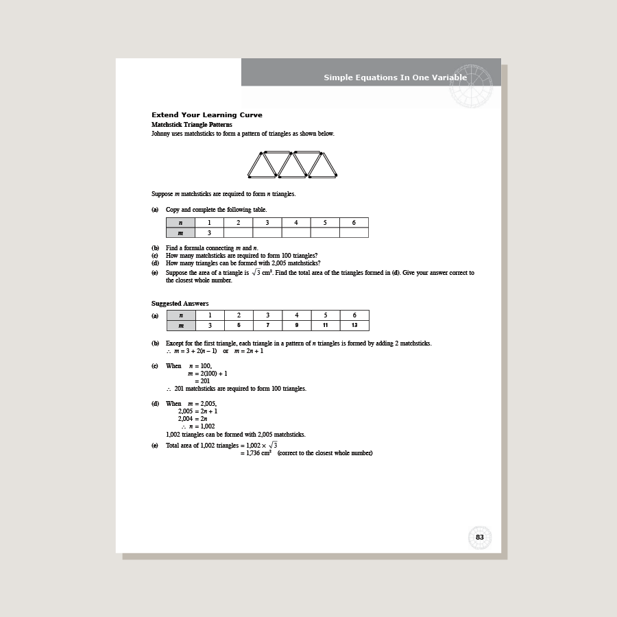 Dimensions Math Teaching Notes and Solutions 7A