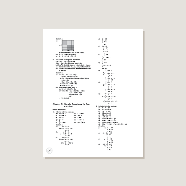 Dimensions Math Workbook Solutions 7A – Singapore Math Inc.